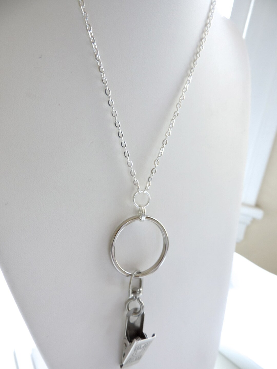 Silver ID Badge Holder, Silver Chain Lanyard, Chain Id Badge Holder ...