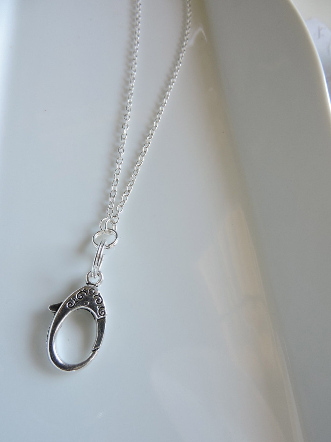 Silver ID Badge Holder, Silver Chain Lanyard, Chain Id Badge Holder ...