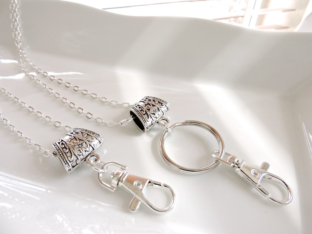 Silver ID Badge Holder, Silver Chain Lanyard, Chain Id Badge Holder ...