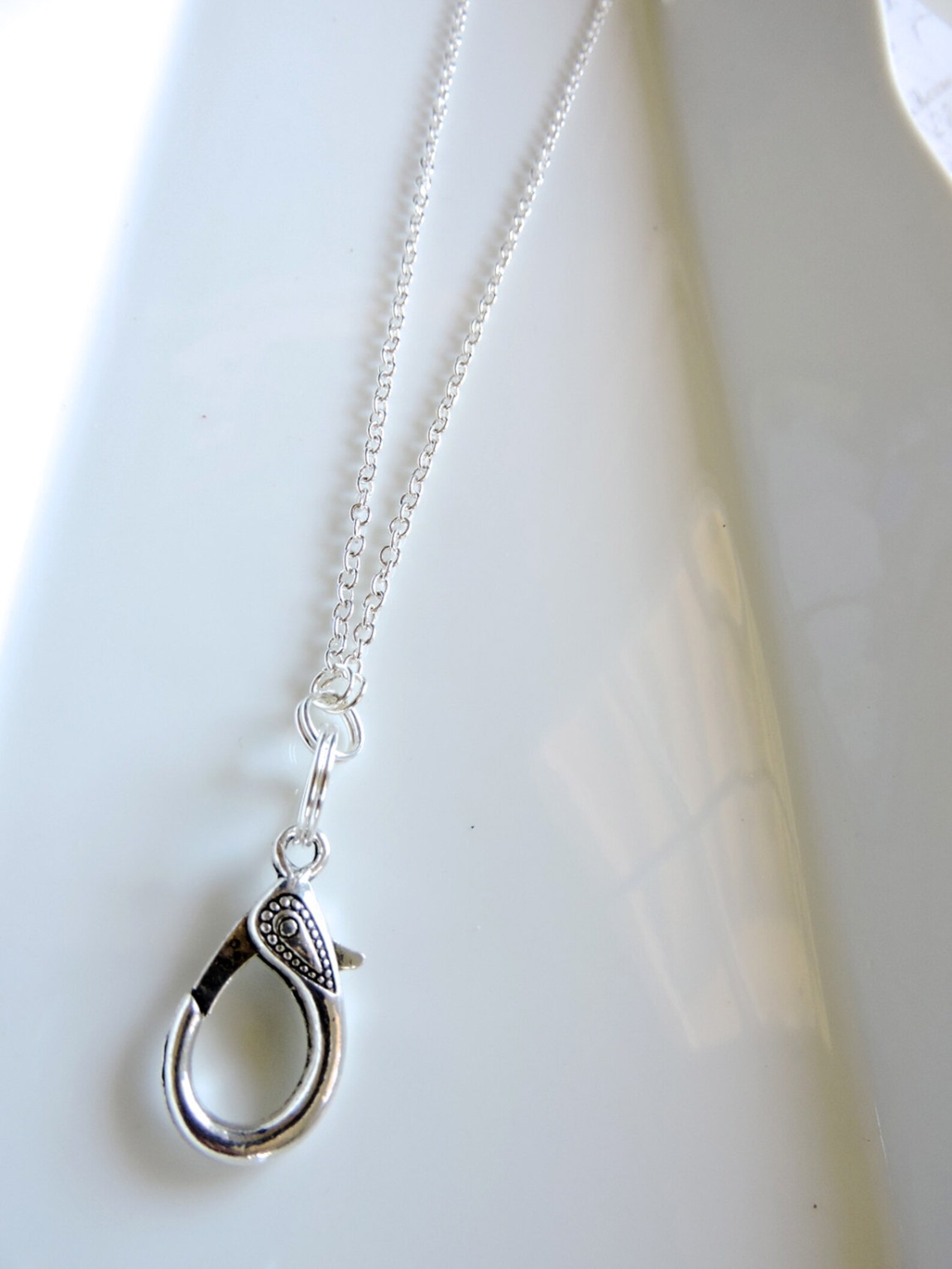 Silver ID Badge Holder, Silver Chain Lanyard, Chain Id Badge Holder ...