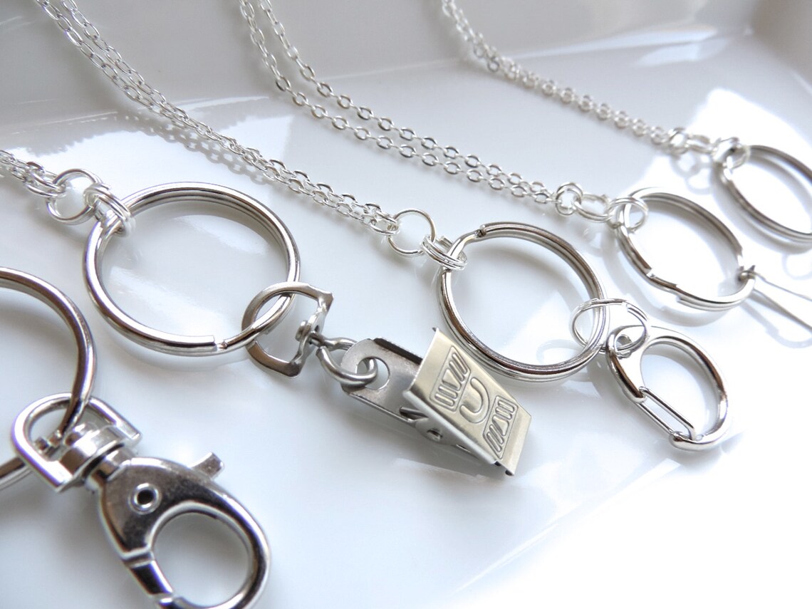 Wholesale Bulk Silver ID Badges Clip Holder, Bulk Silver Keychain ...