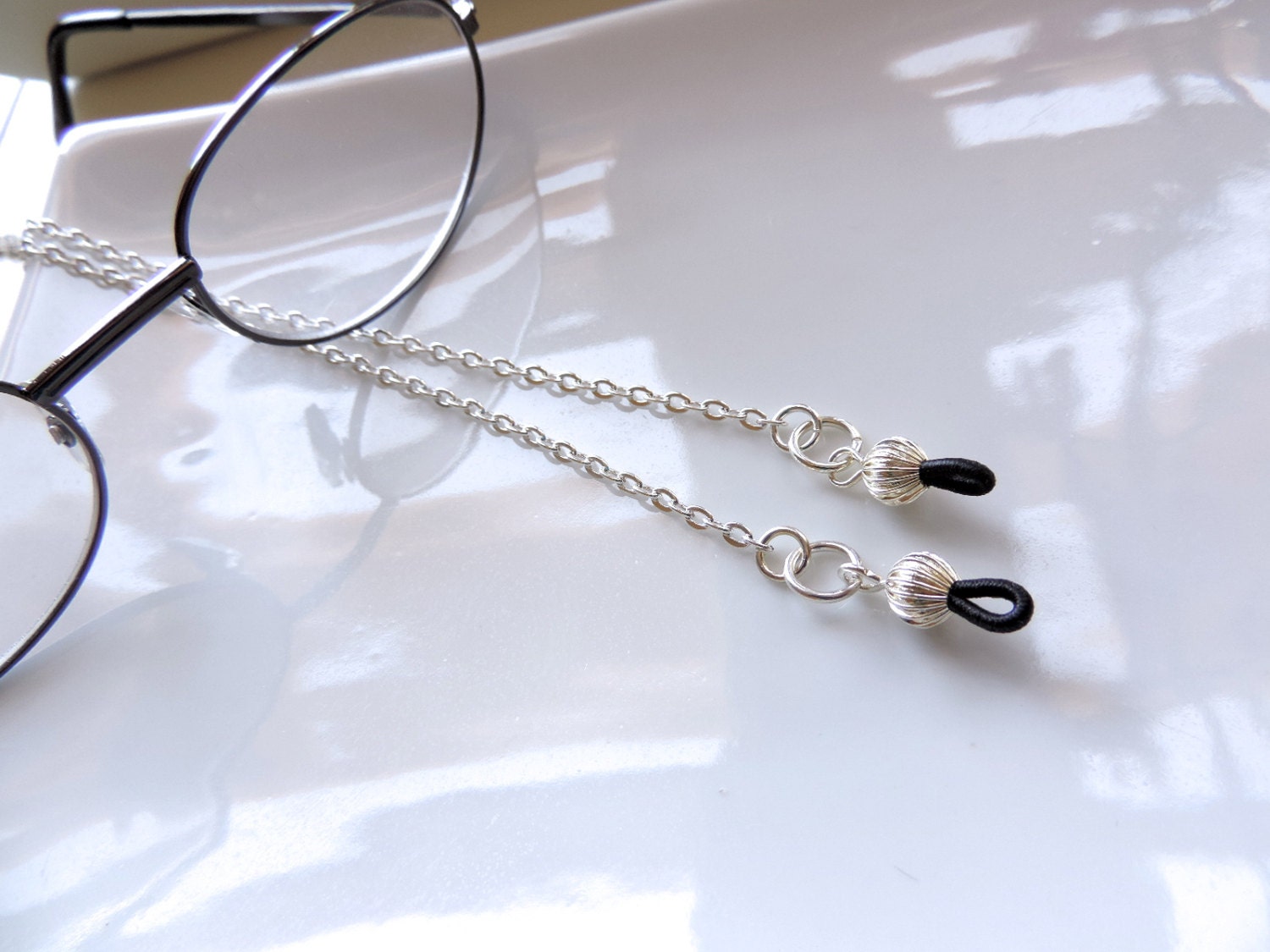 Silver Eyeglass Chain - Chain Reading Glassess Holders - Reading ...