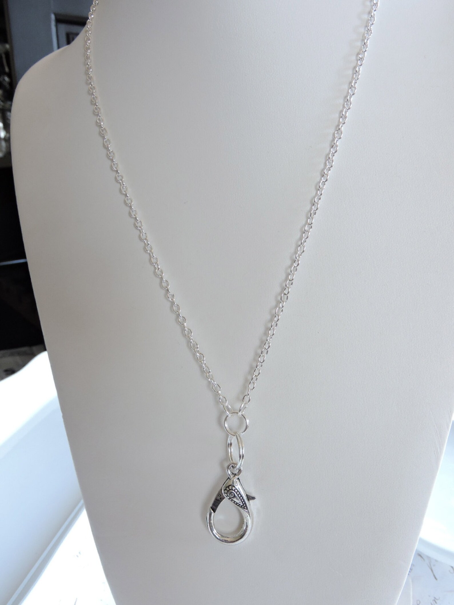 Silver ID Badge Holder, Silver Chain Lanyard, Chain Id Badge Holder ...