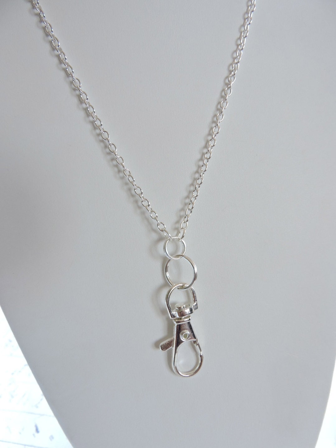 Silver ID Badge Holder, Silver Chain Lanyard, Chain Id Badge Holder ...