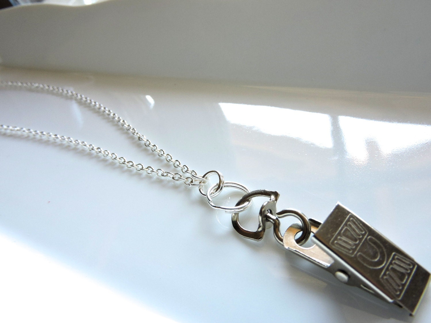 Silver ID Badge Holder, Silver Chain Lanyard, Chain Id Badge Holder ...