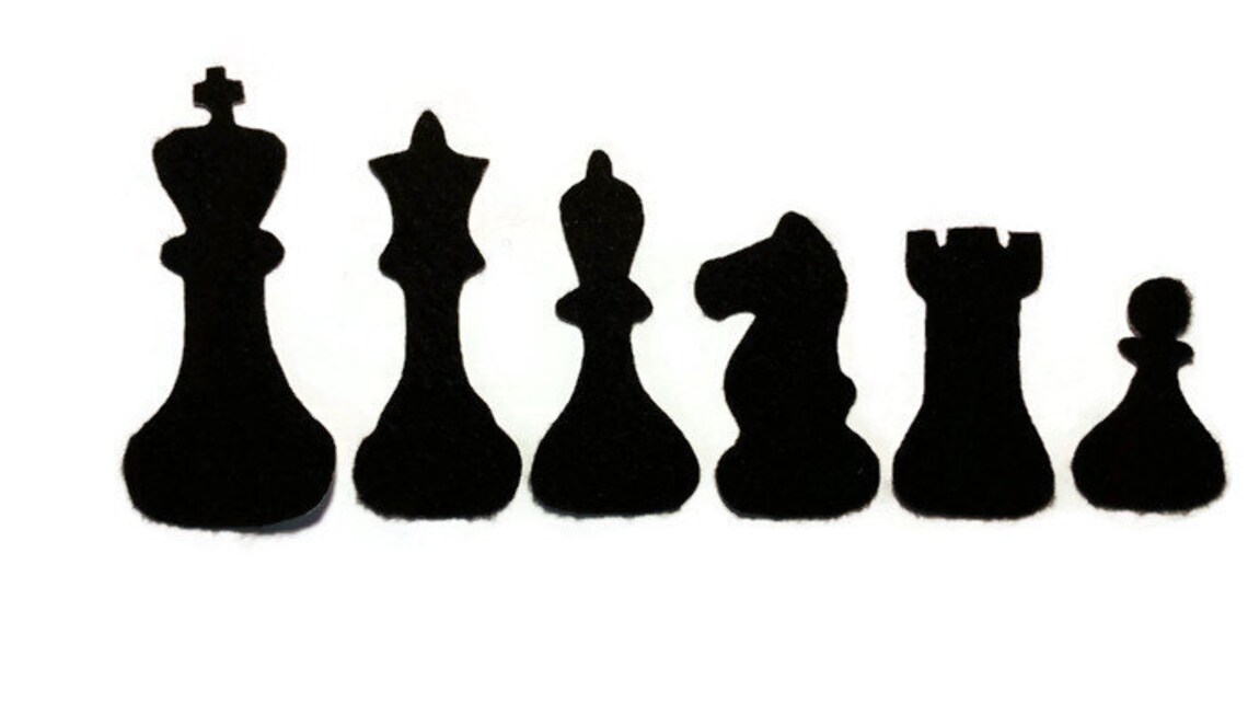 Chess Pieces Iron on Patch Set of 6 No Sew Felt - Etsy