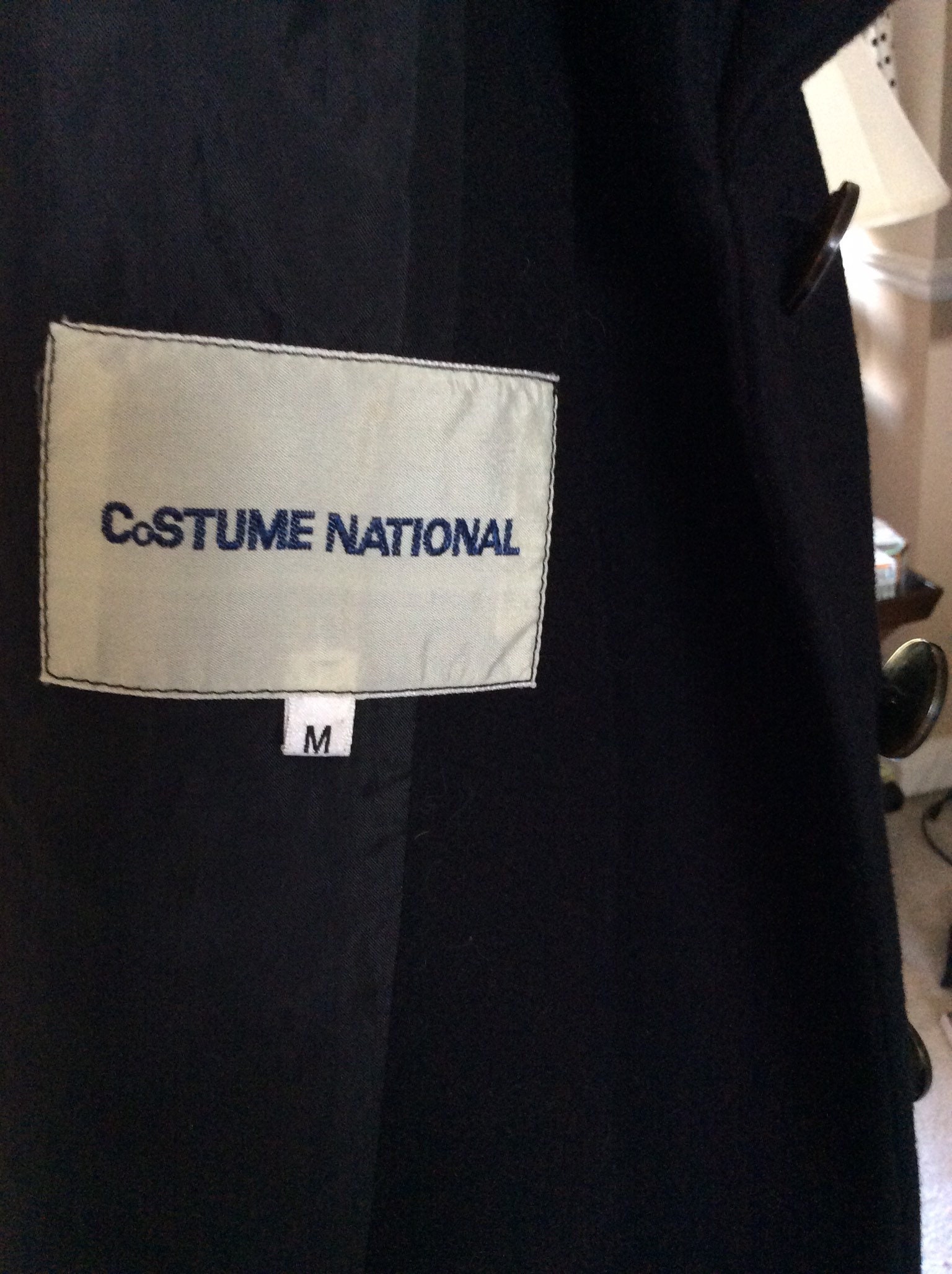 Vintage Costume National Black Light Wool Coat With Architectural ...