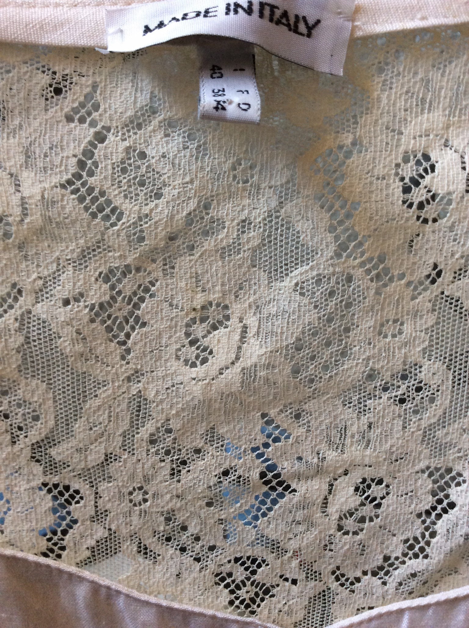 Byblos, Made in Italy, 1989 Layered Ivory Lace Skirt With Cotton Yoke ...