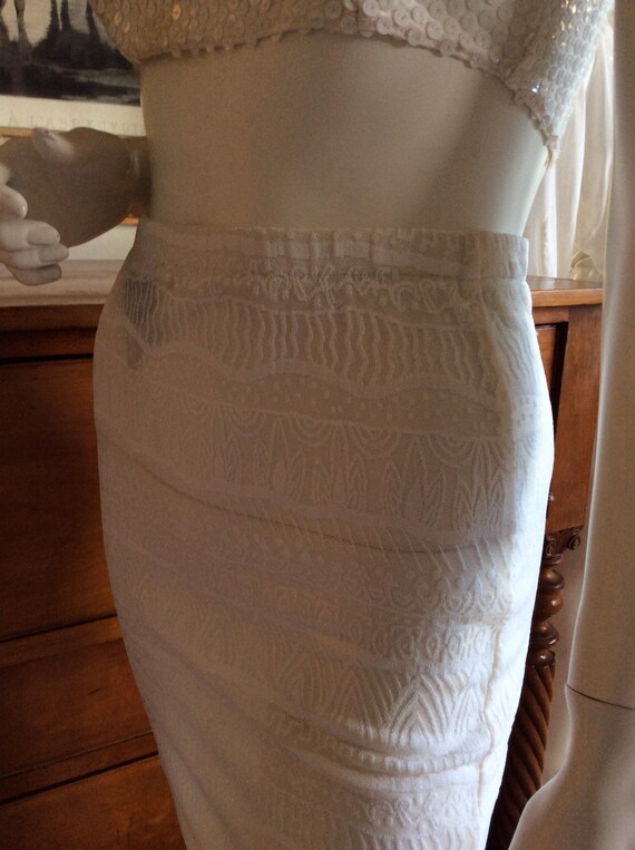 Ozbek vintage 1991 mini skirt, white translucent fabr… - Gem
