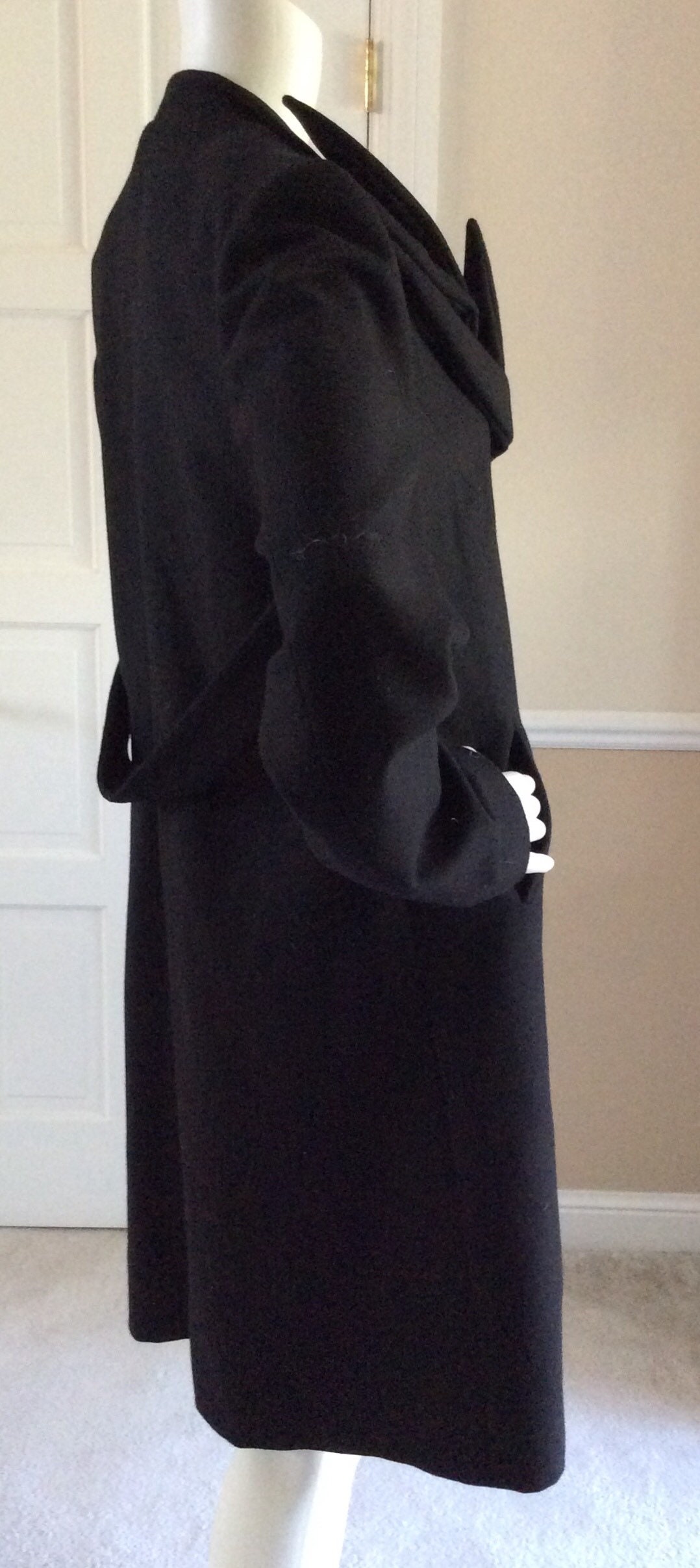 Vintage Costume National Black Light Wool Coat With Architectural ...