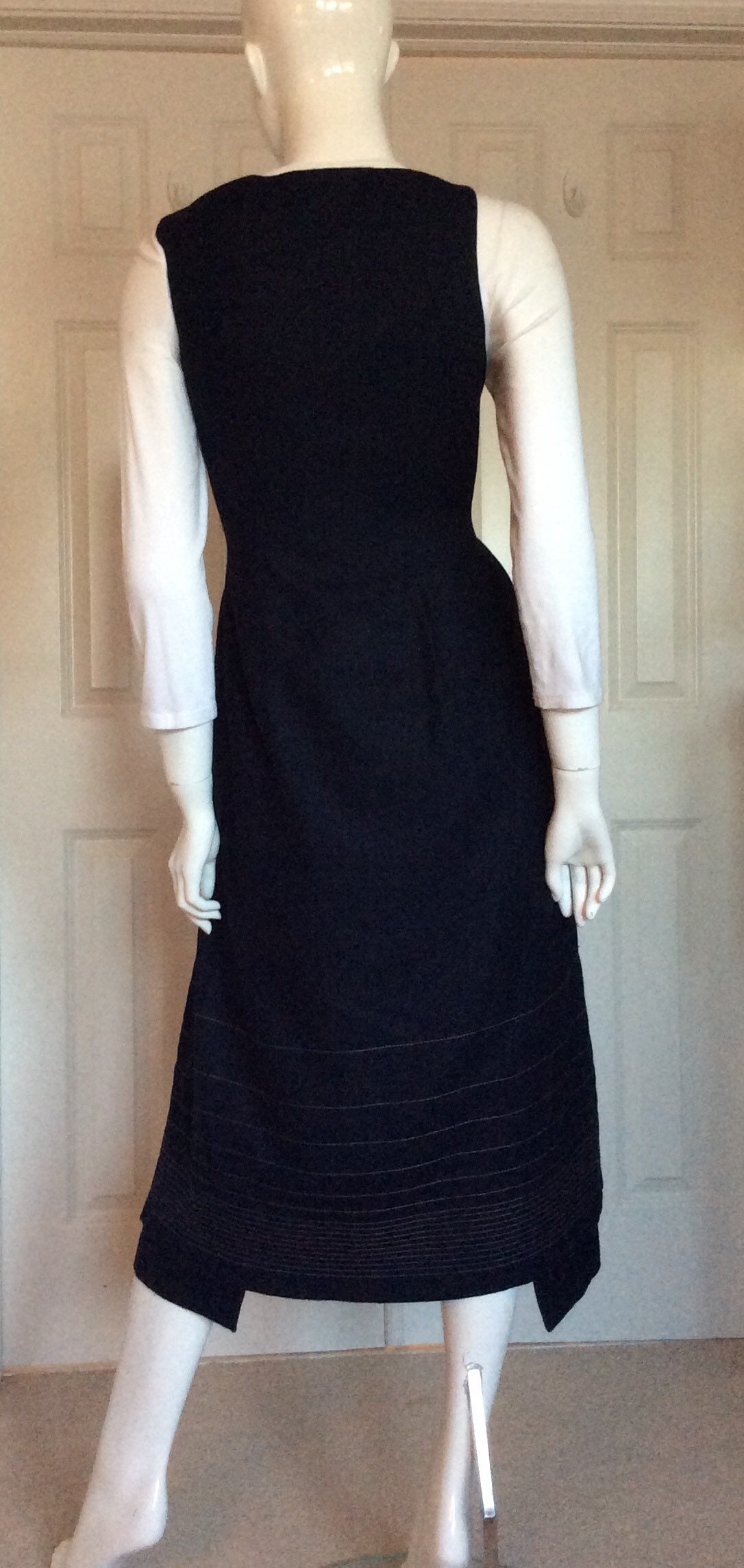 Susan Lazar Vintage 2000 Wool Empire apron Style Wrap Dress - Etsy