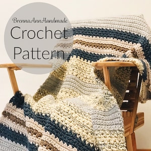 CROCHET PATTERN - the Seaside Blanket Instant Download PDF, Chunky ...