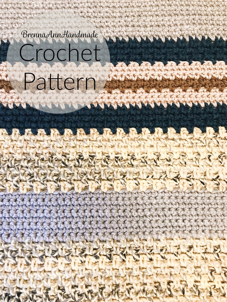 CROCHET PATTERN - the Seaside Blanket Instant Download PDF, Chunky ...