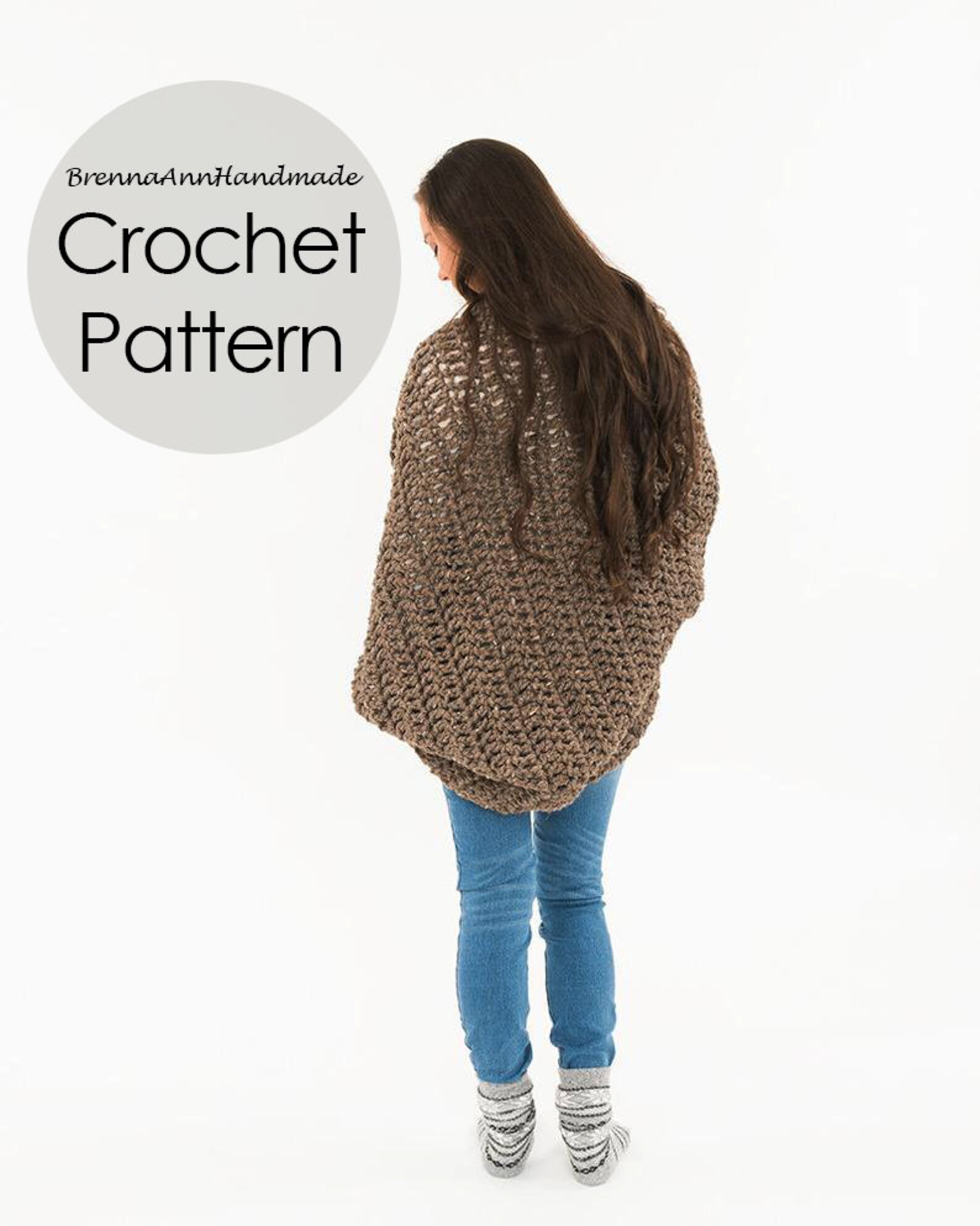 CROCHET PATTERN - the Chunky Oversized Shrug, Instant Download PDF ...