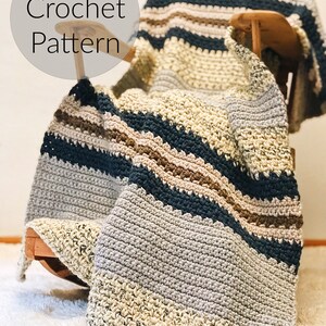CROCHET PATTERN - the Seaside Blanket Instant Download PDF, Chunky ...