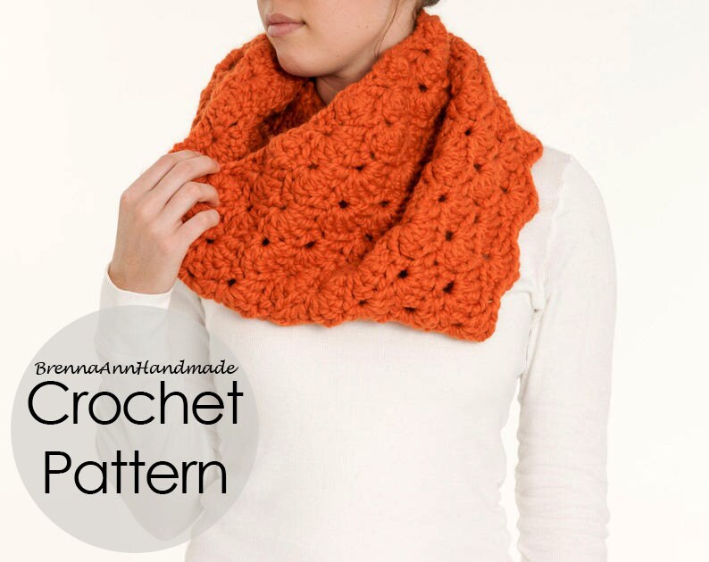 CROCHET PATTERN Chunky Crochet Shell Stitch Infinity Scarf | Etsy