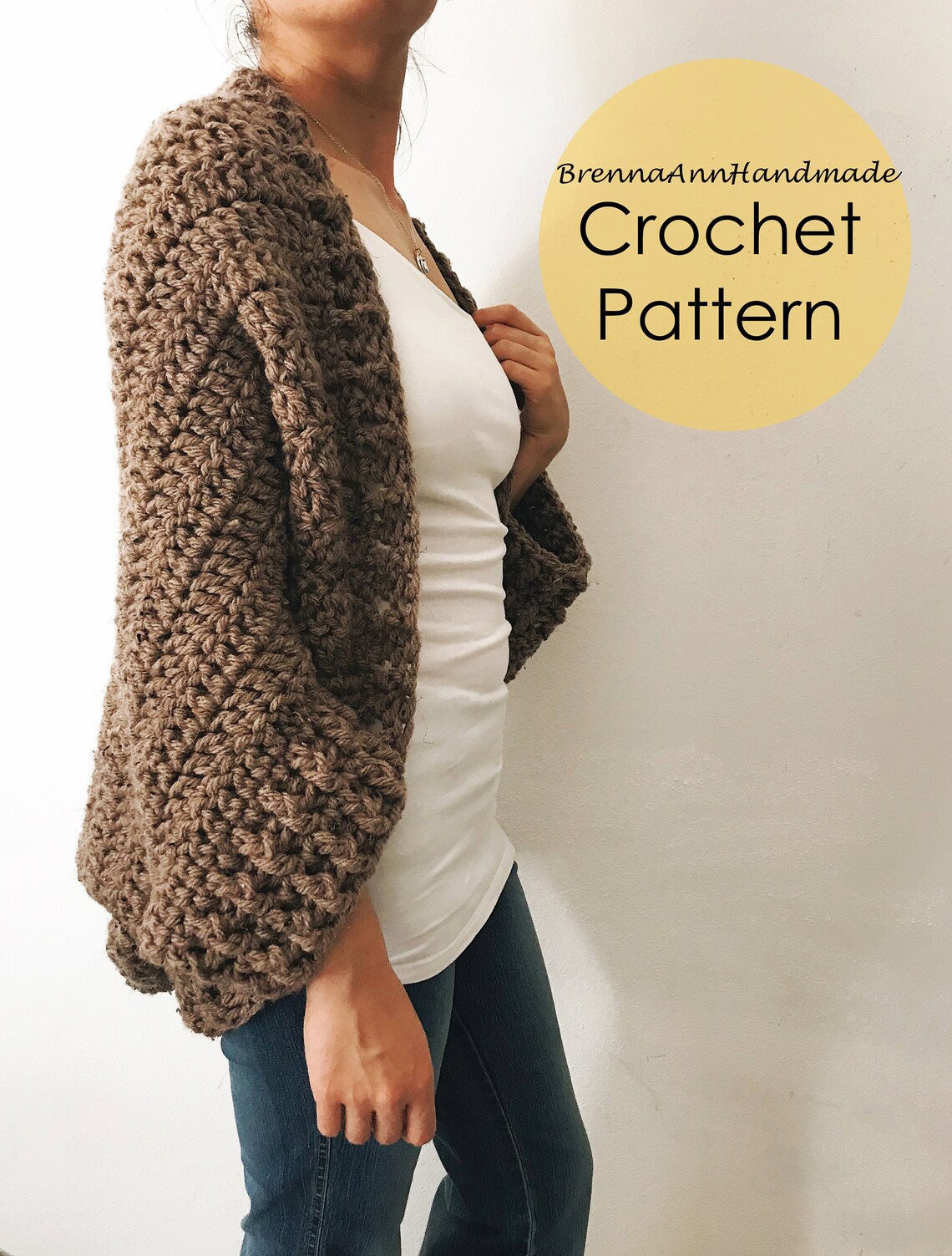 CROCHET PATTERN - the Simple Chunky Sweater, Instant Download PDF ...