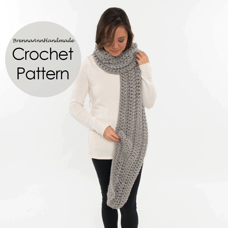 CROCHET PATTERN the Extra Long Chunky Ribbed Scarf Instant - Etsy