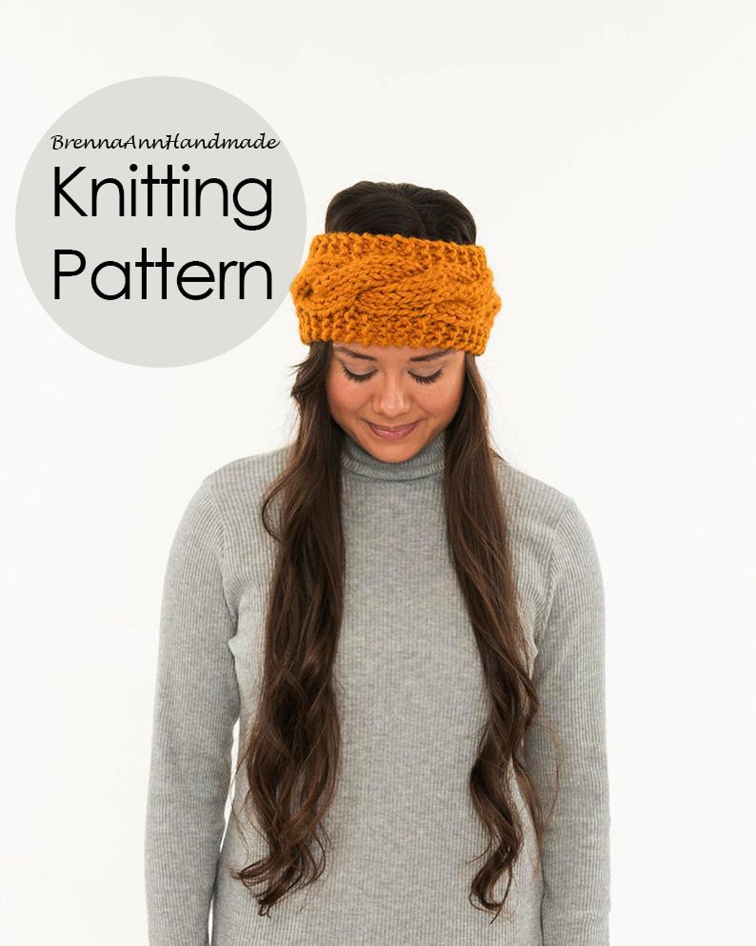 KNITTING PATTERN - the Chunky Cable Knit Headband, Instant Download PDF ...