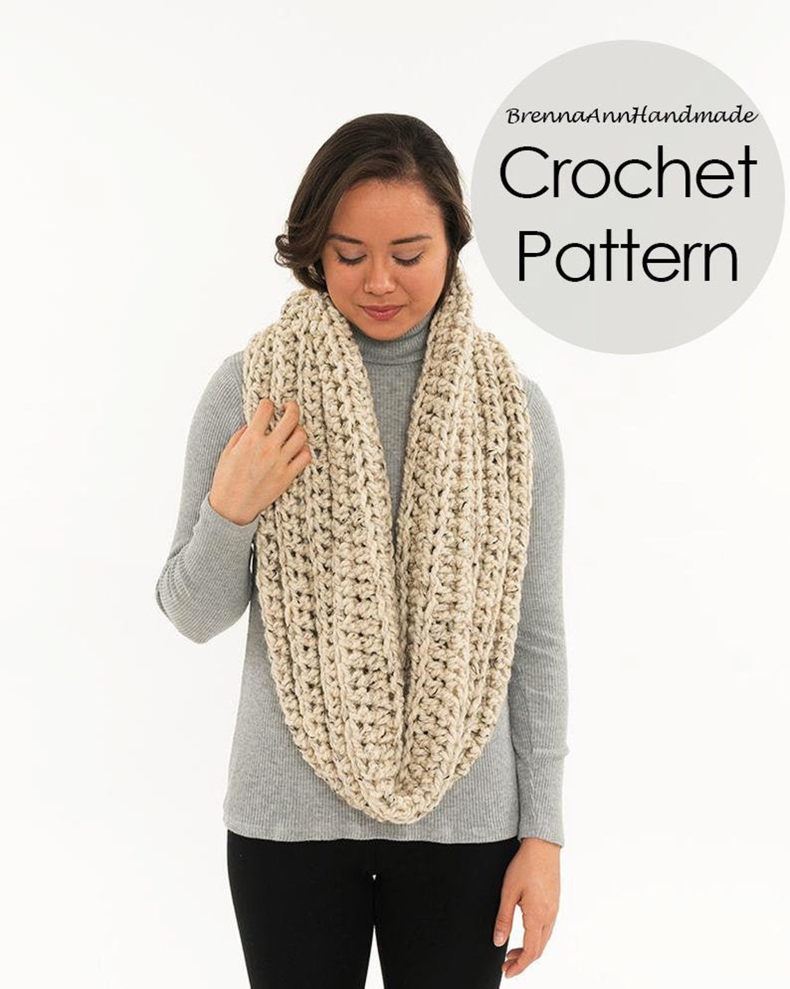 CROCHET PATTERN the Chunky Ribbed Infinity Loop Scarf - Etsy