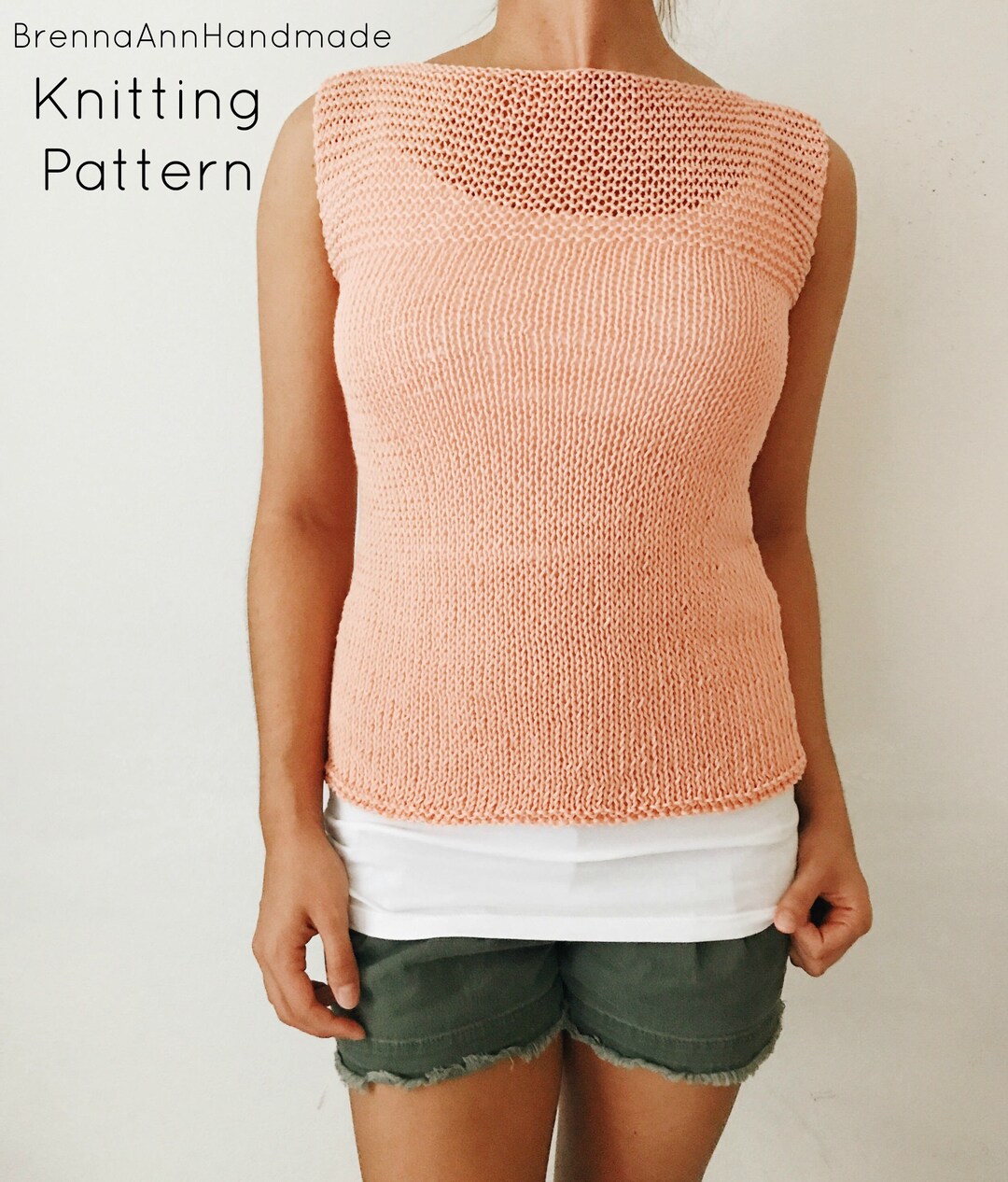 KNITTING PATTERN - the Blossom Top, Lightweight Simple Sleeveless ...