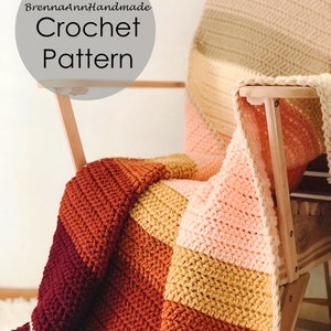CROCHET PATTERN - the Desert Sunset Blanket Throw Instant Download PDF ...