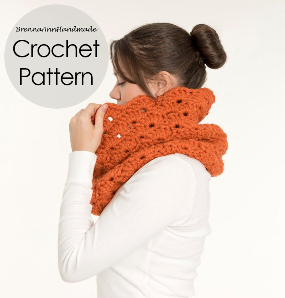 CROCHET PATTERN Chunky Crochet Shell Stitch Infinity Scarf | Etsy