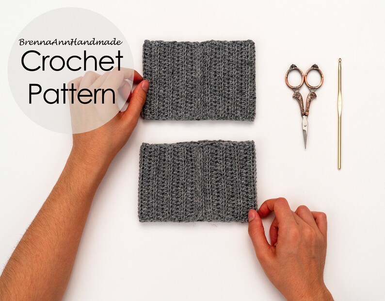 CROCHET PATTERN - the Simple Ribbed Boot Cuffs, Instant Download PDF ...