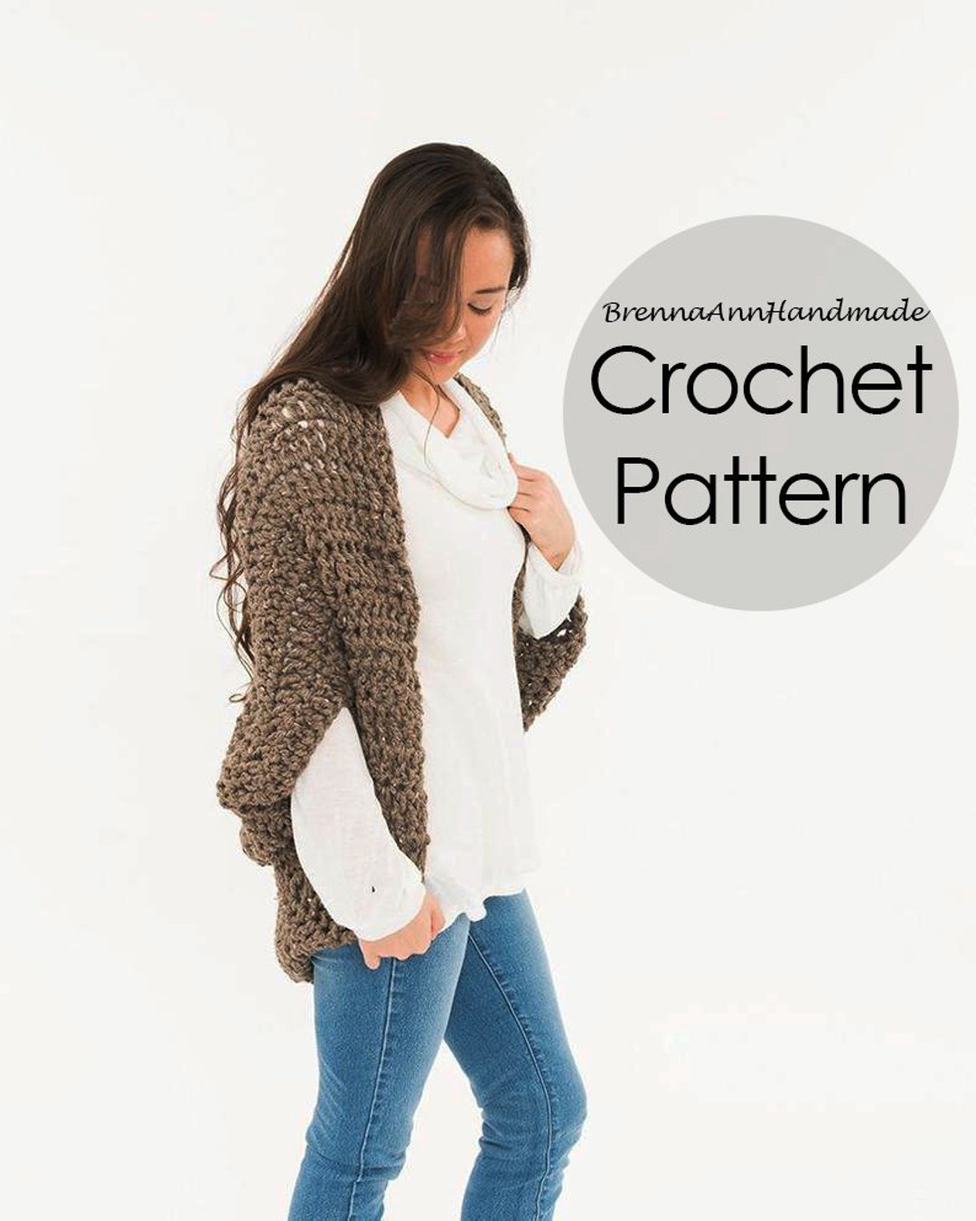 CROCHET PATTERN - the Chunky Oversized Shrug, Instant Download PDF ...