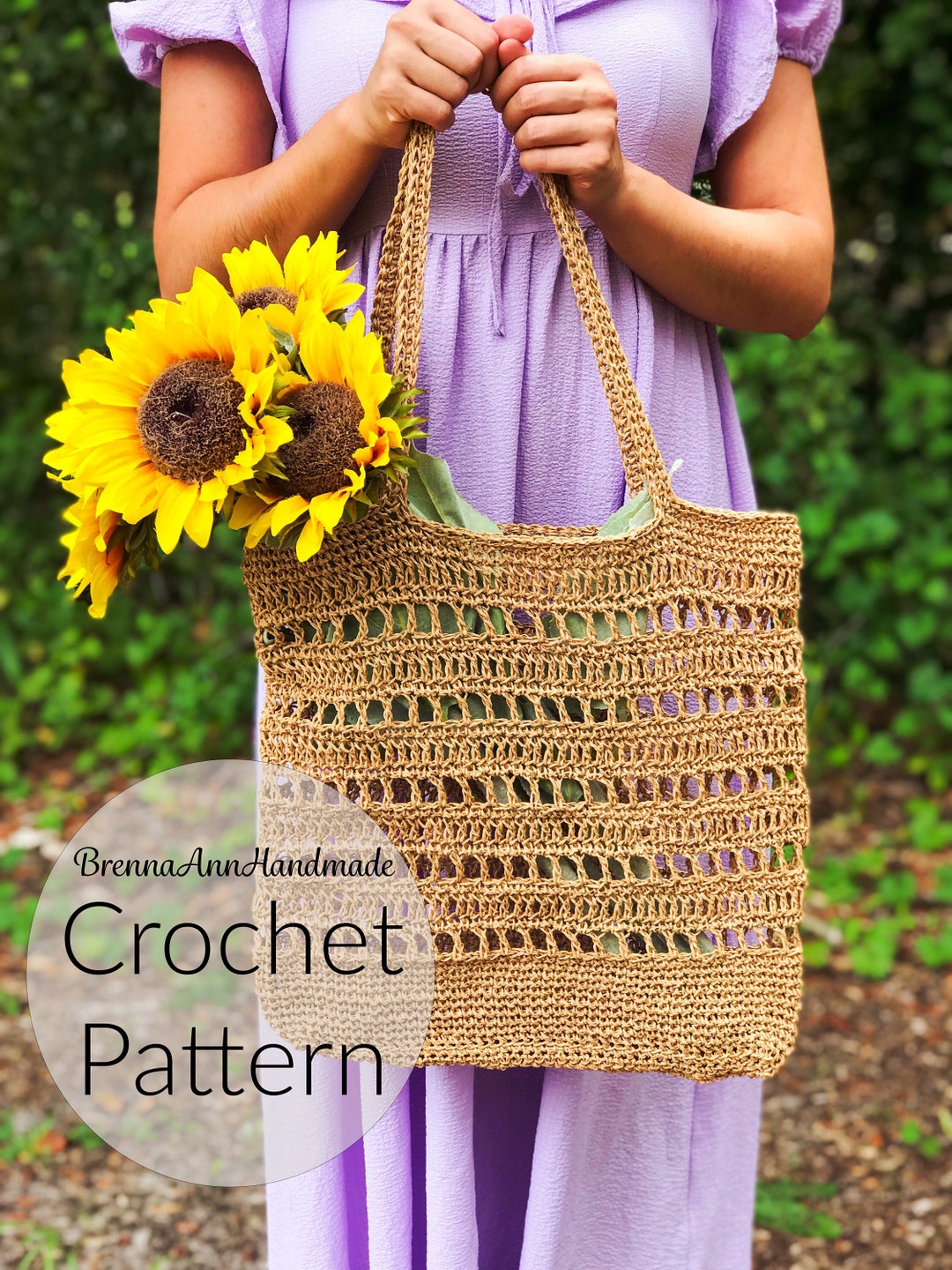 CROCHET PATTERN - the Raffia Summer Tote Bag / Straw Purse - Instant ...