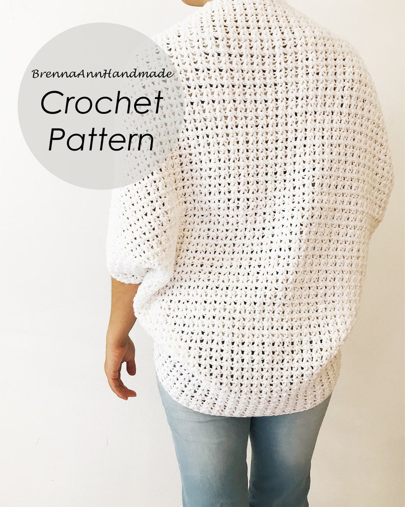 CROCHET PATTERN - the Lightweight Summer Shrug, Instant Download PDF ...