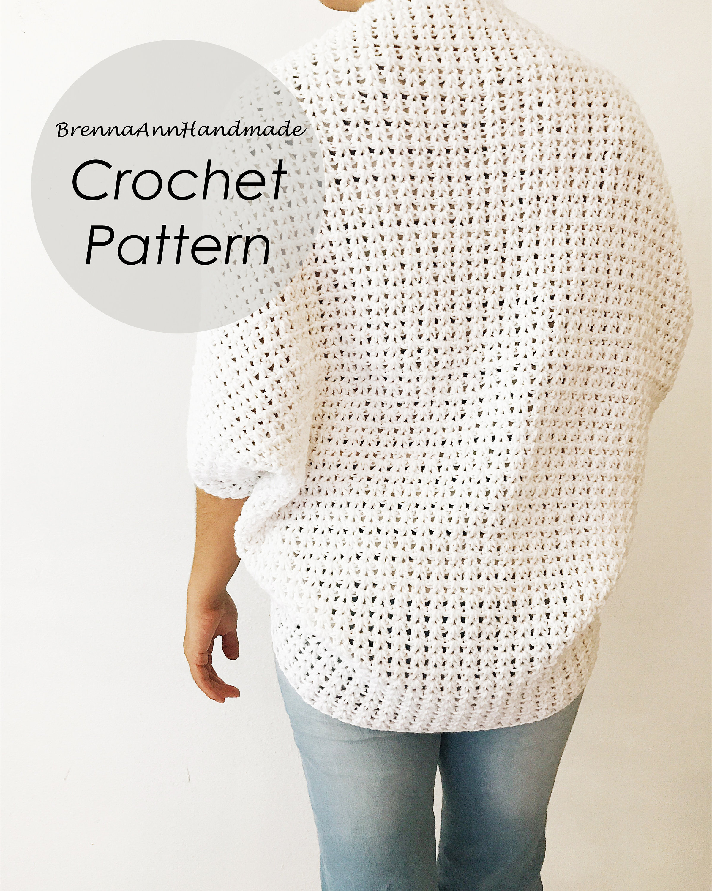 CROCHET PATTERN - the Lightweight Summer Shrug, Instant Download PDF ...
