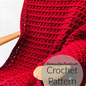 CROCHET PATTERN - the Cranberry Blanket, Instant Download PDF, Chunky ...