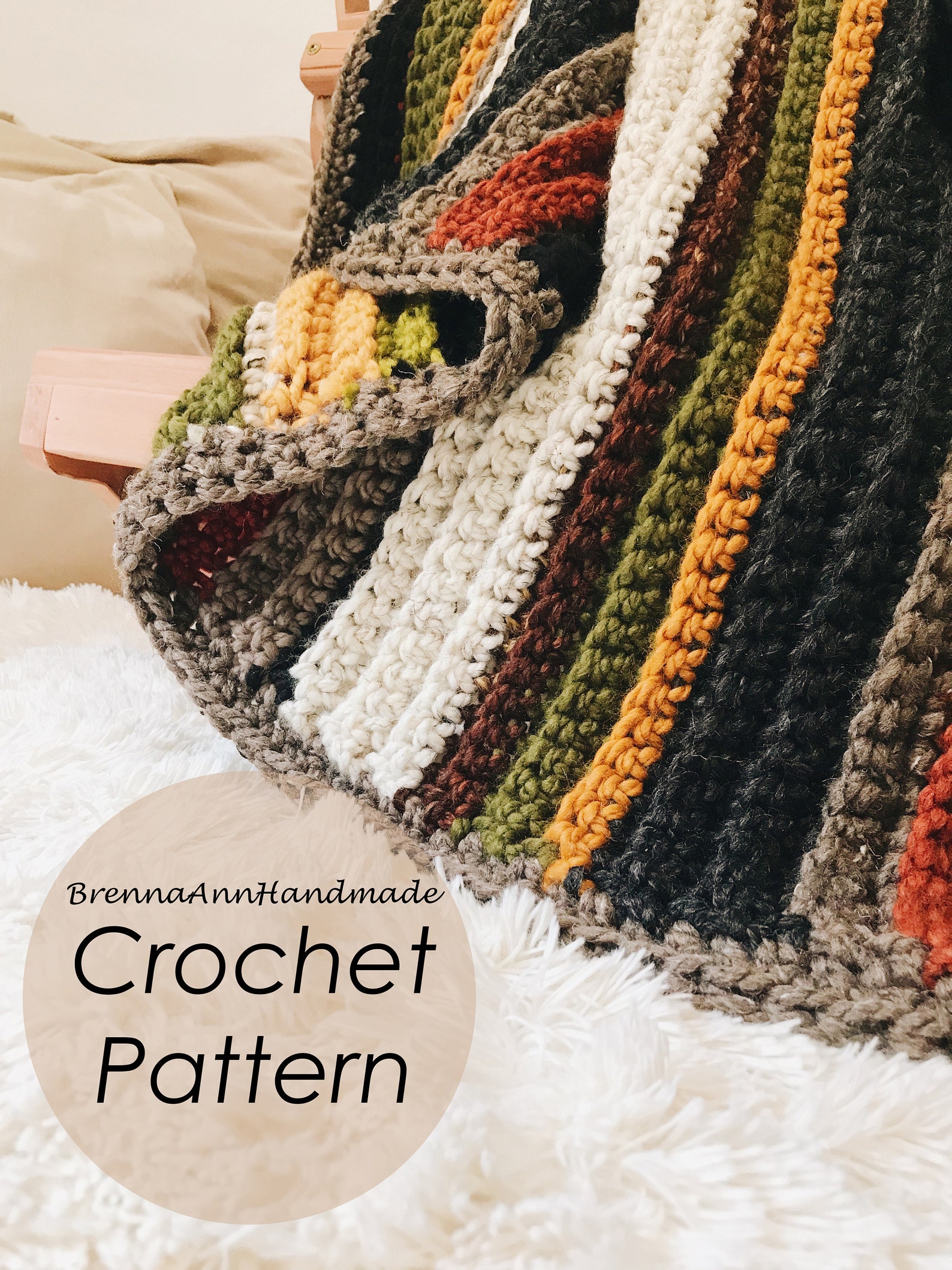 CROCHET PATTERN - the Autumn Leaves Blanket Throw Instant Download PDF ...