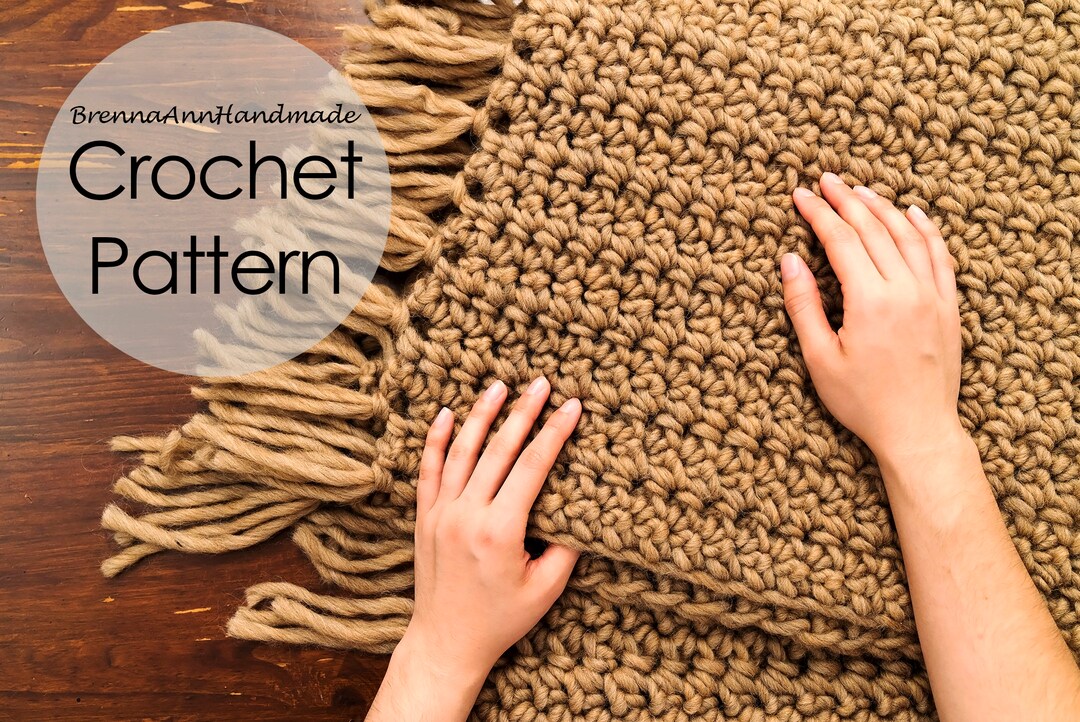 CROCHET PATTERN - the Chunky Textured Fringe Throw Instant Download PDF ...