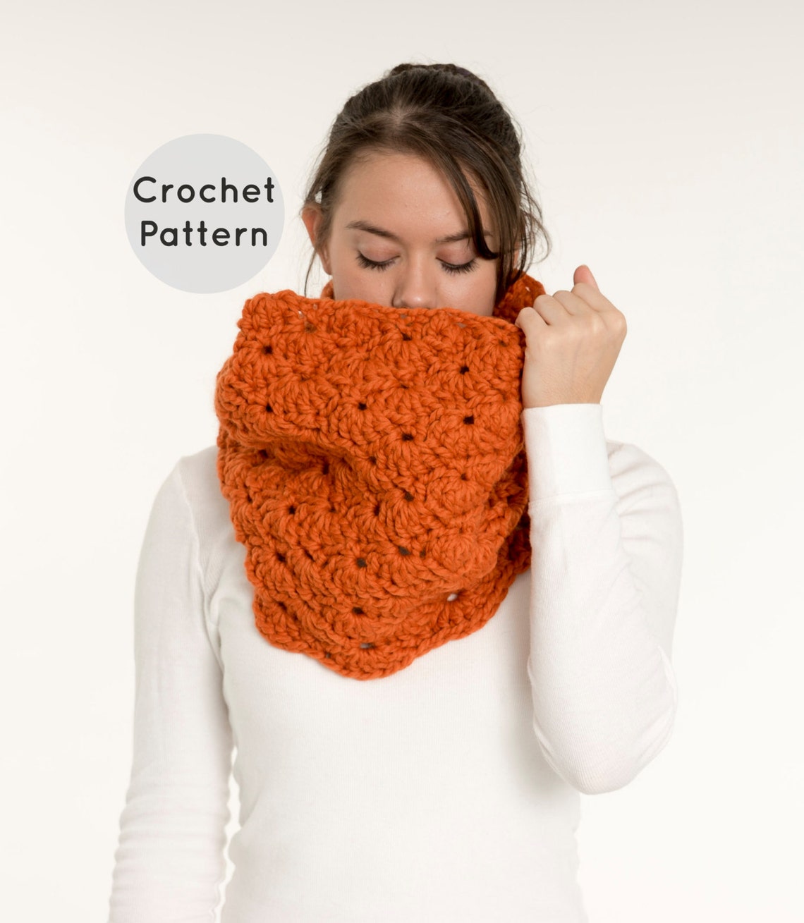 CROCHET PATTERN Chunky Crochet Shell Stitch Infinity Scarf | Etsy