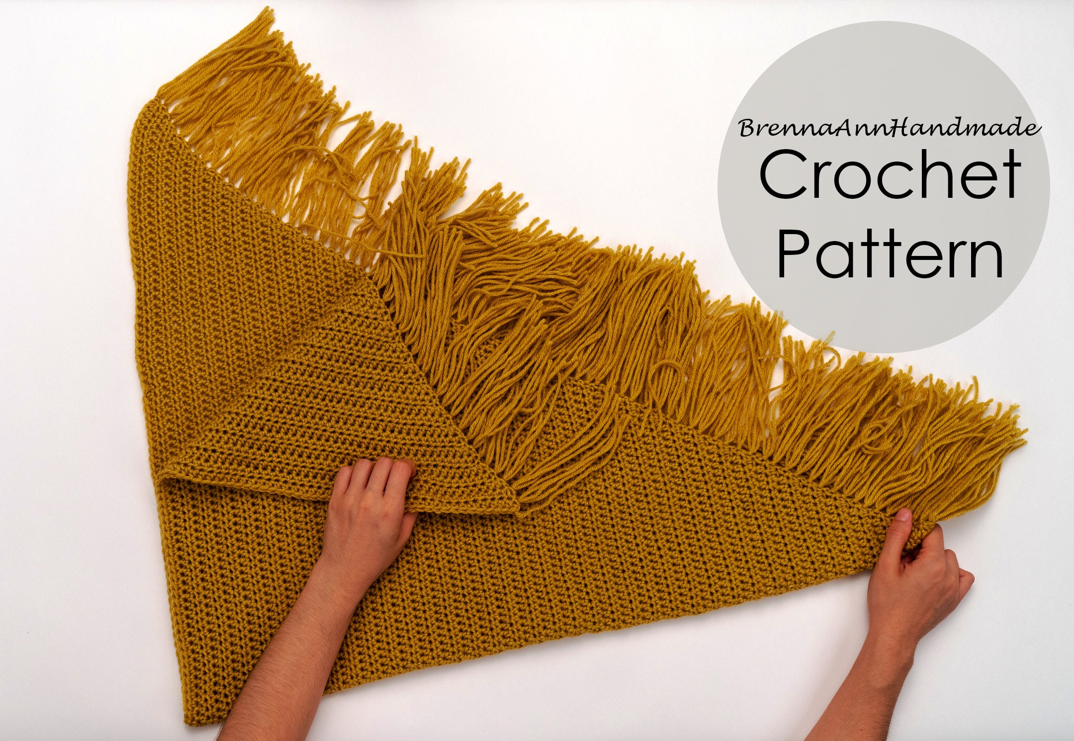 CROCHET PATTERN the Simple Fringe Triangle Shawl Instant | Etsy