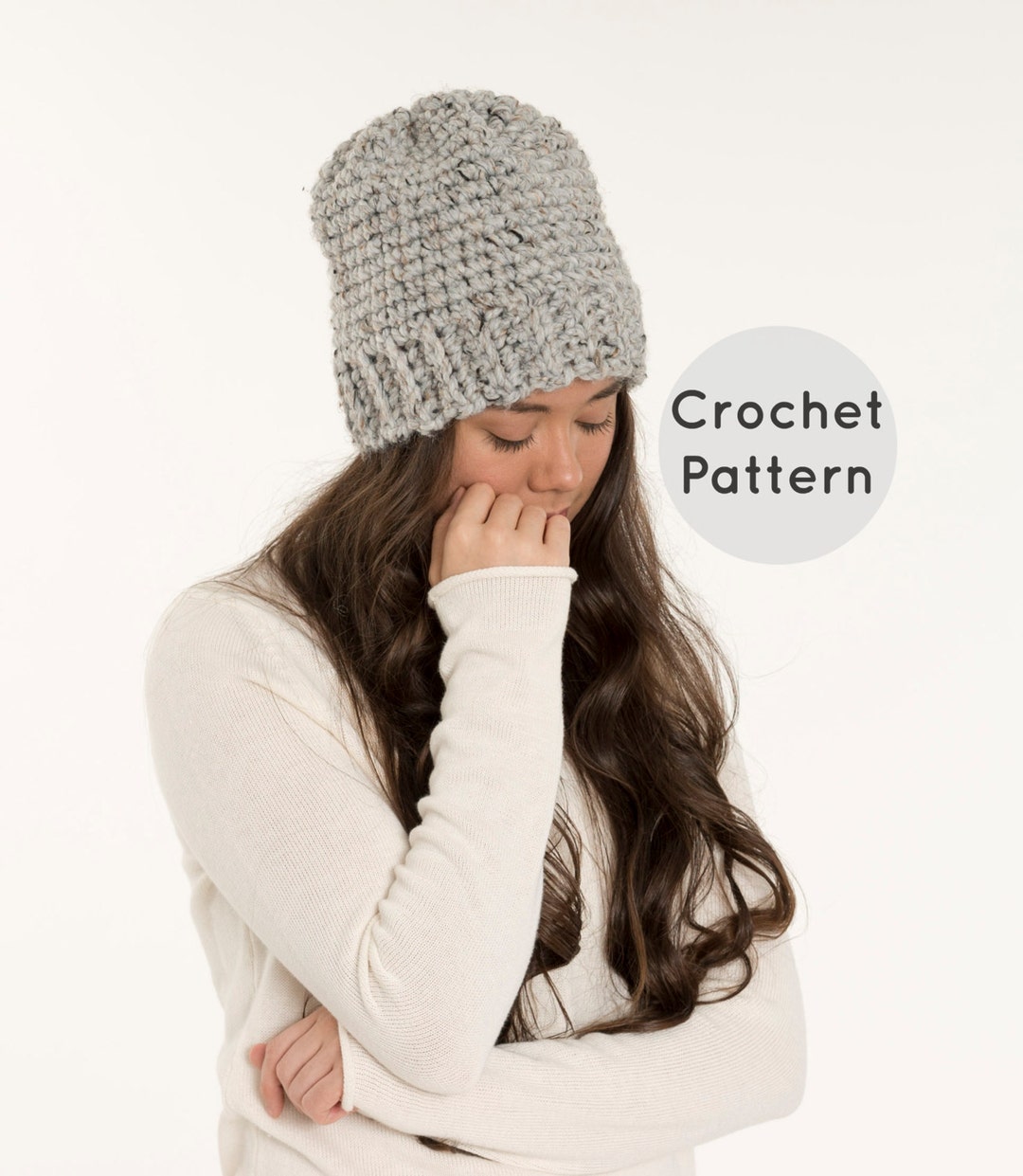 CROCHET PATTERN - Chunky Crochet Slouch Hat, Crocheted Textured Slouchy ...