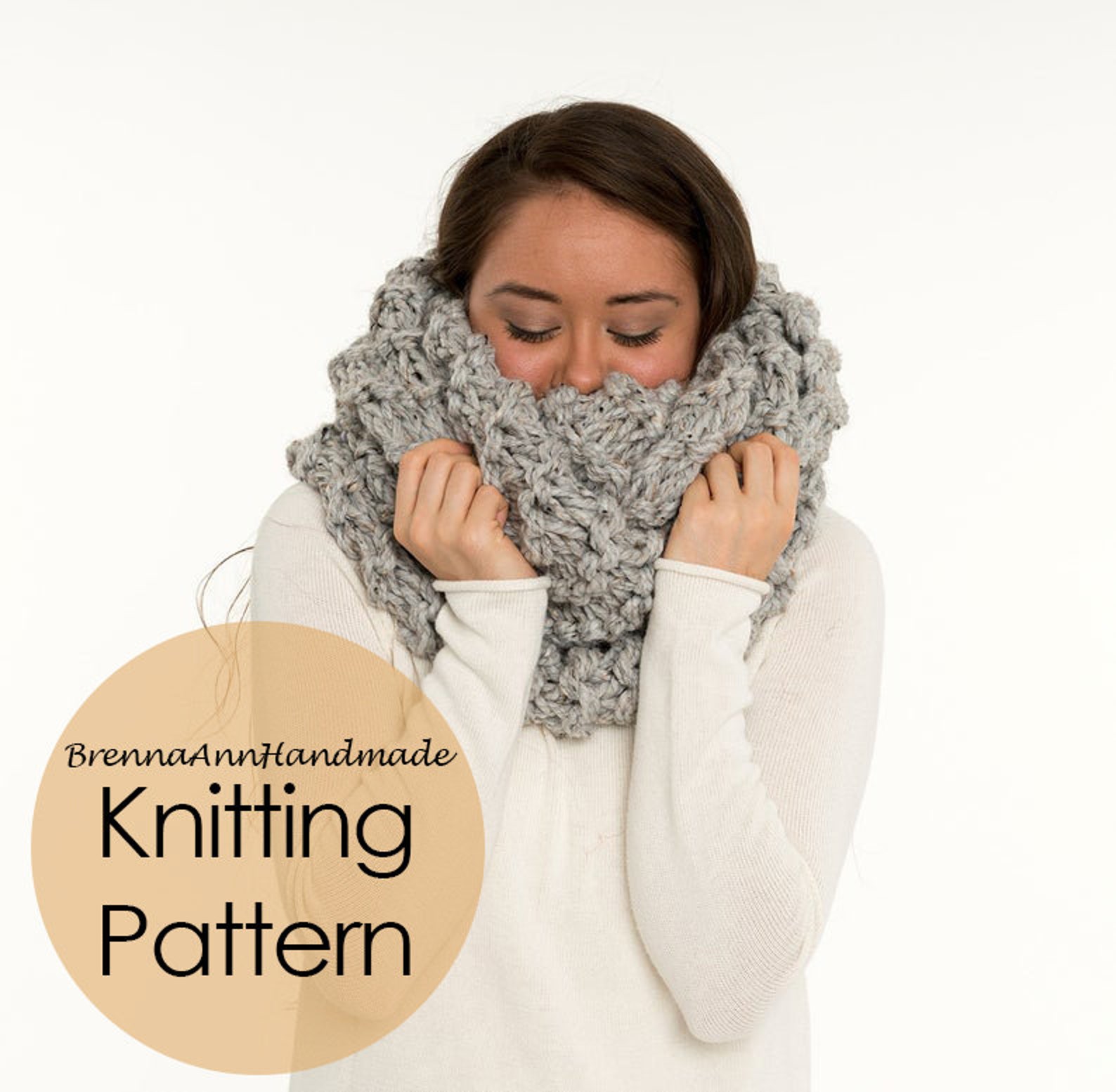 KNITTING PATTERN The XL Infinity Knit Blanket Scarf Super | Etsy