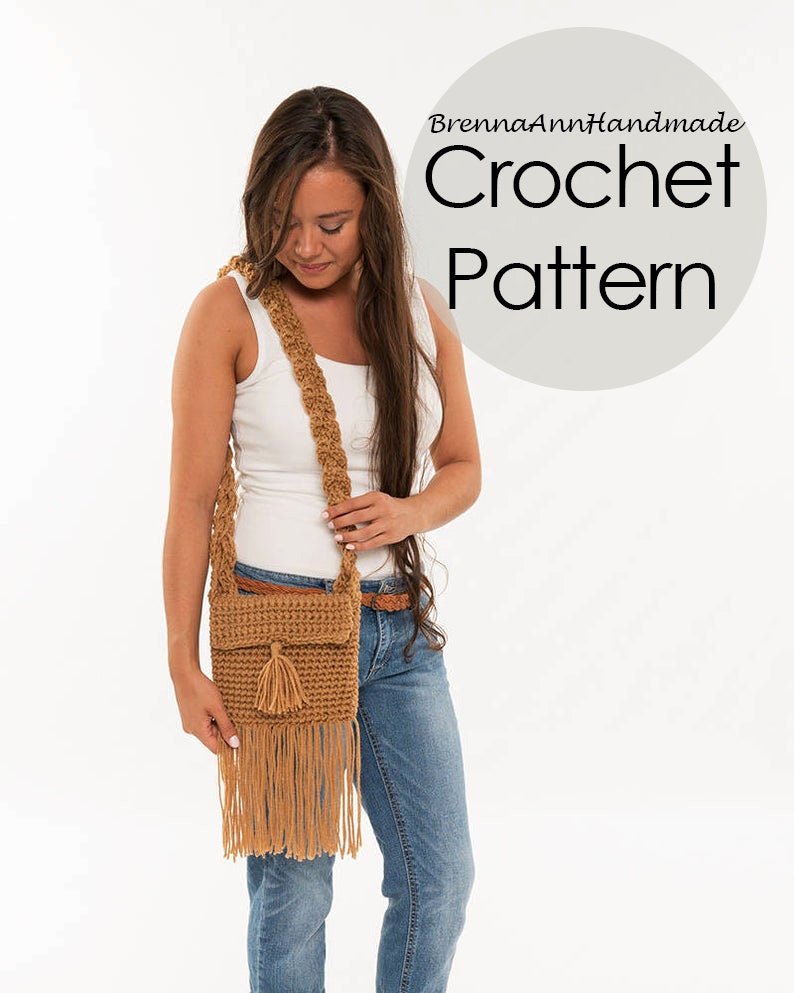 CROCHET PATTERN - the Boho Mini Fringe Crochet Bag / Tote / Purse ...