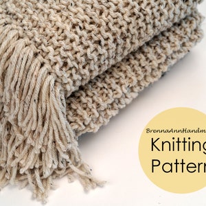KNITTING PATTERN - the Classic Chunky Knit Fringe Blanket, Instant ...