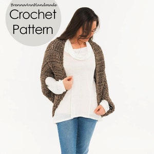 CROCHET PATTERN - the Chunky Oversized Shrug, Instant Download PDF ...