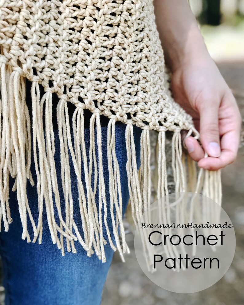 CROCHET PATTERN - the Autumn Fringe Poncho, Instant Download PDF ...