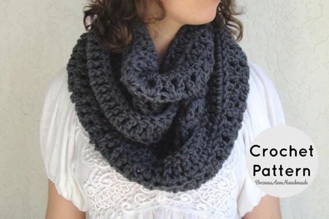 CROCHET PATTERN - the Double-thick Infinity Loop Scarf, Crocheted Cowl ...