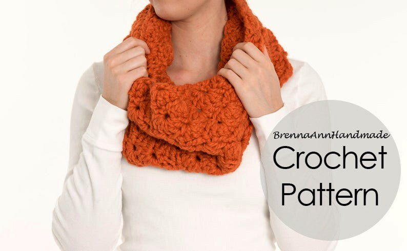 CROCHET PATTERN Chunky Crochet Shell Stitch Infinity Scarf | Etsy
