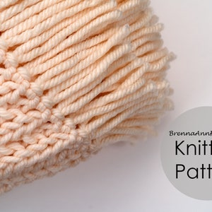 KNITTING PATTERN - the Chunky Ribbed Knit Fringe Blanket, Instant ...