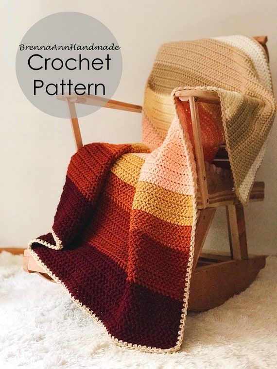 CROCHET PATTERN the Desert Sunset Blanket Throw Instant - Etsy