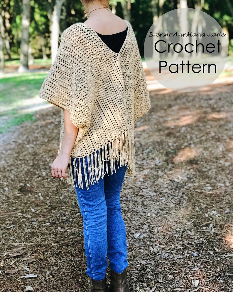 CROCHET PATTERN - the Autumn Fringe Poncho, Instant Download PDF ...