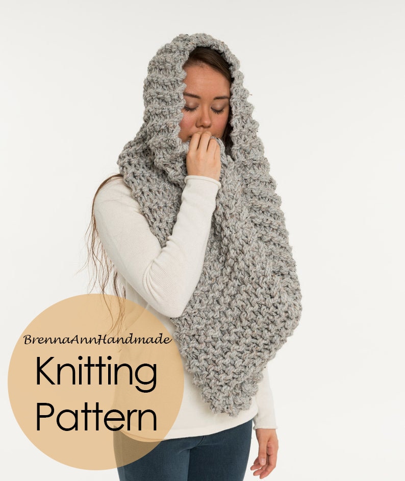 KNITTING PATTERN The XL Infinity Knit Blanket Scarf Super | Etsy
