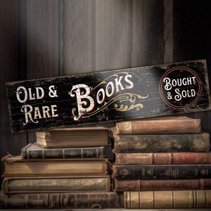 Book Shop Sign. Antique Bookshop Sign Books Bought & Sold 40cm Wooden ...